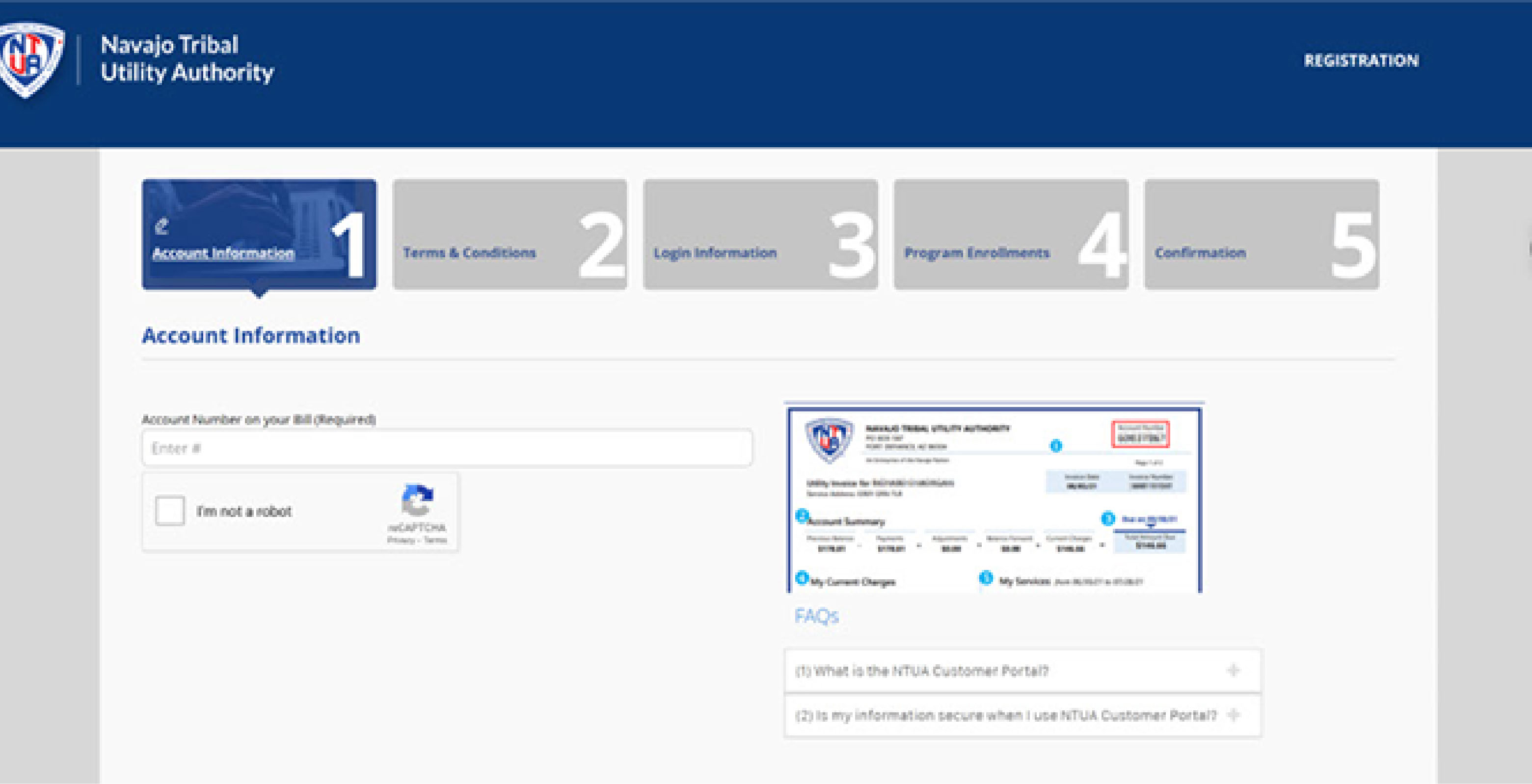 Navajo Tribal Utility Authority CustomerPortaltipsNTUA