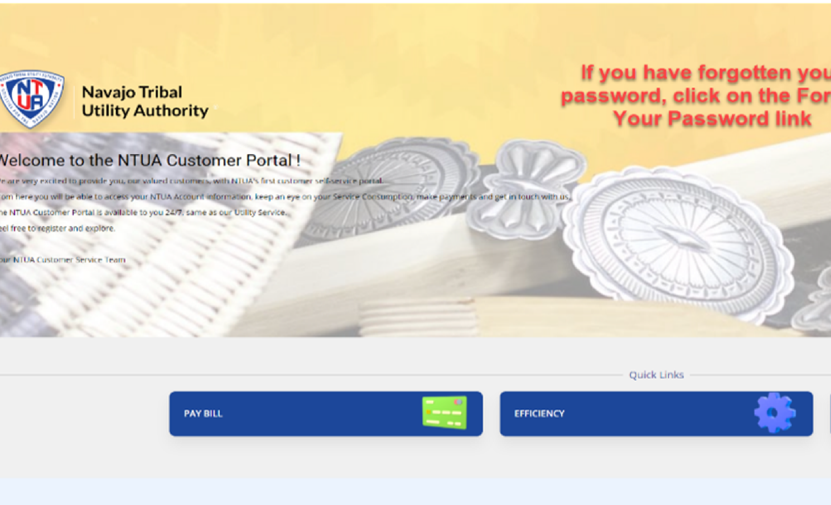 Navajo Tribal Utility Authority CustomerPortaltipsNTUA