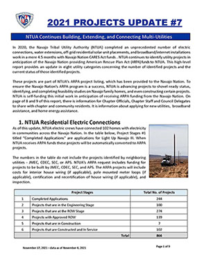 Navajo Tribal Utility Authority ARPA UpdatesNTUA