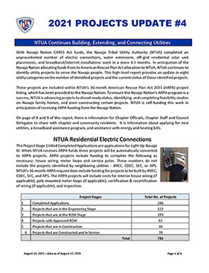 Navajo Tribal Utility Authority ARPA UpdatesNTUA