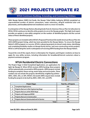 Navajo Tribal Utility Authority ARPA UpdatesNTUA