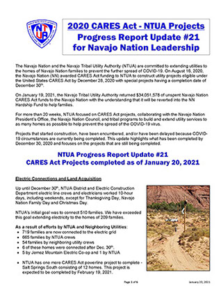 Navajo Tribal Utility Authority CARESProgressReportNTUA