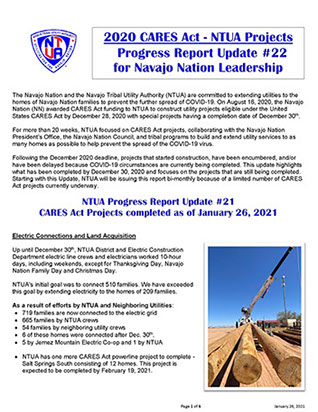 Navajo Tribal Utility Authority CARESProgressReportNTUA